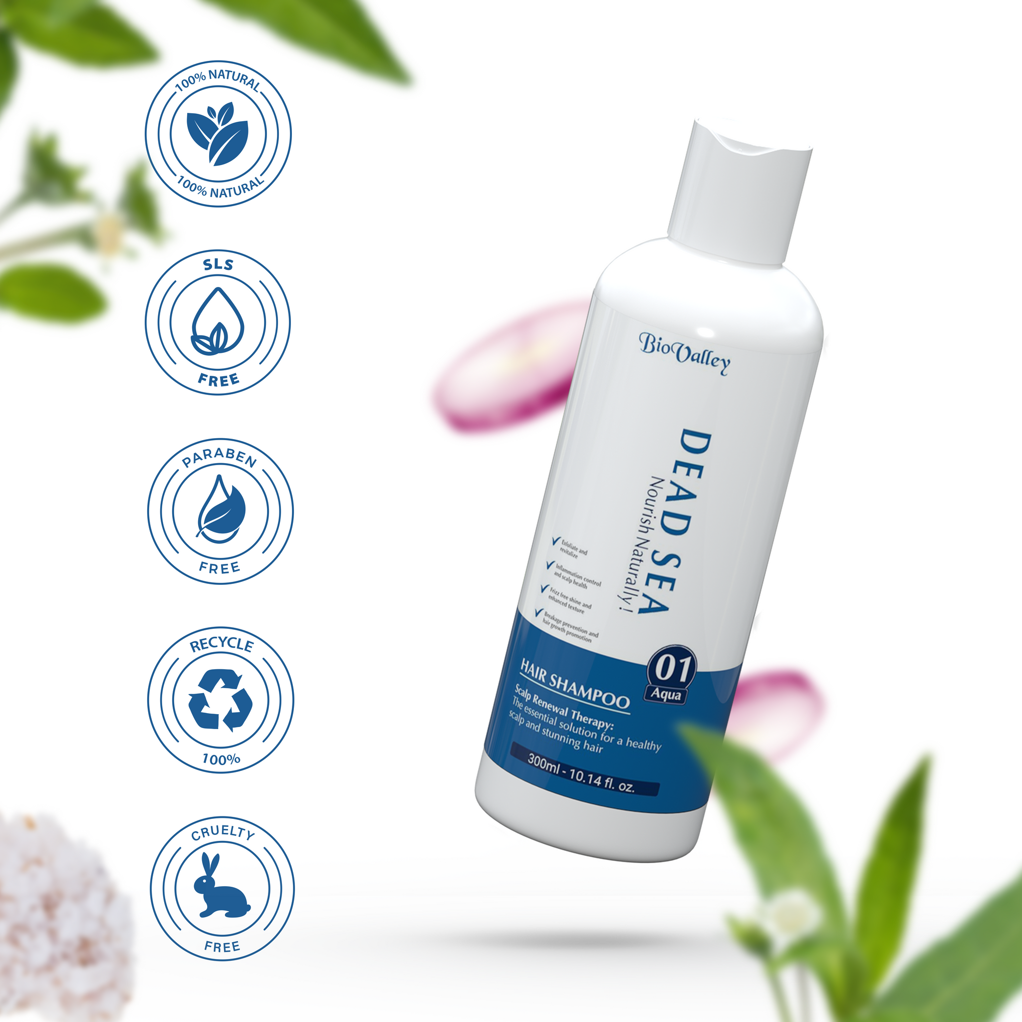 Buy Dead Sea Shampoo for Hair Fall and Regrowth - Bio Valley